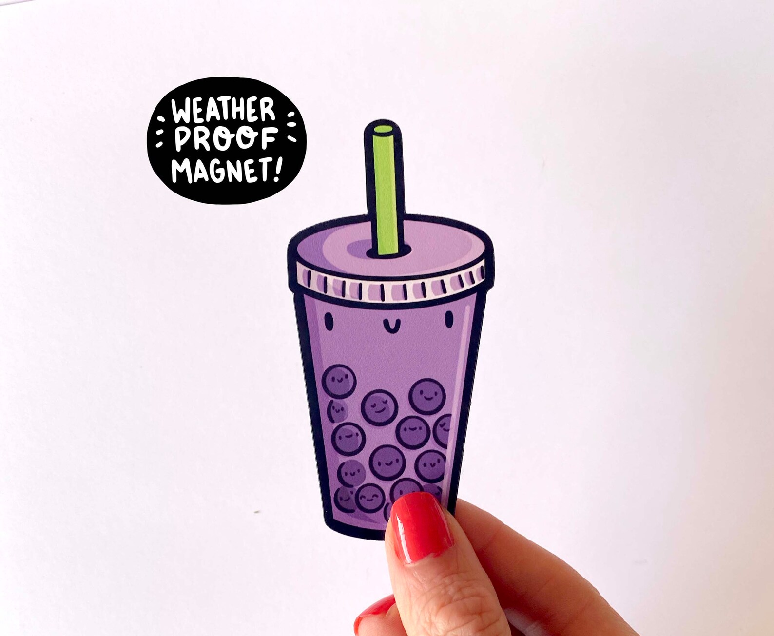 Taro Milk Tea Magnet Purple Bubble Tea Fridge Magnet - Etsy