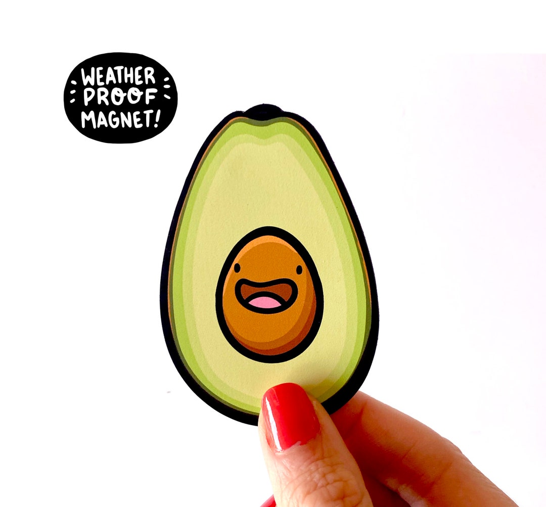 Avocado Magnet | Vegan | Plant | Die Cut Magnet | Kawaii Magnet ...