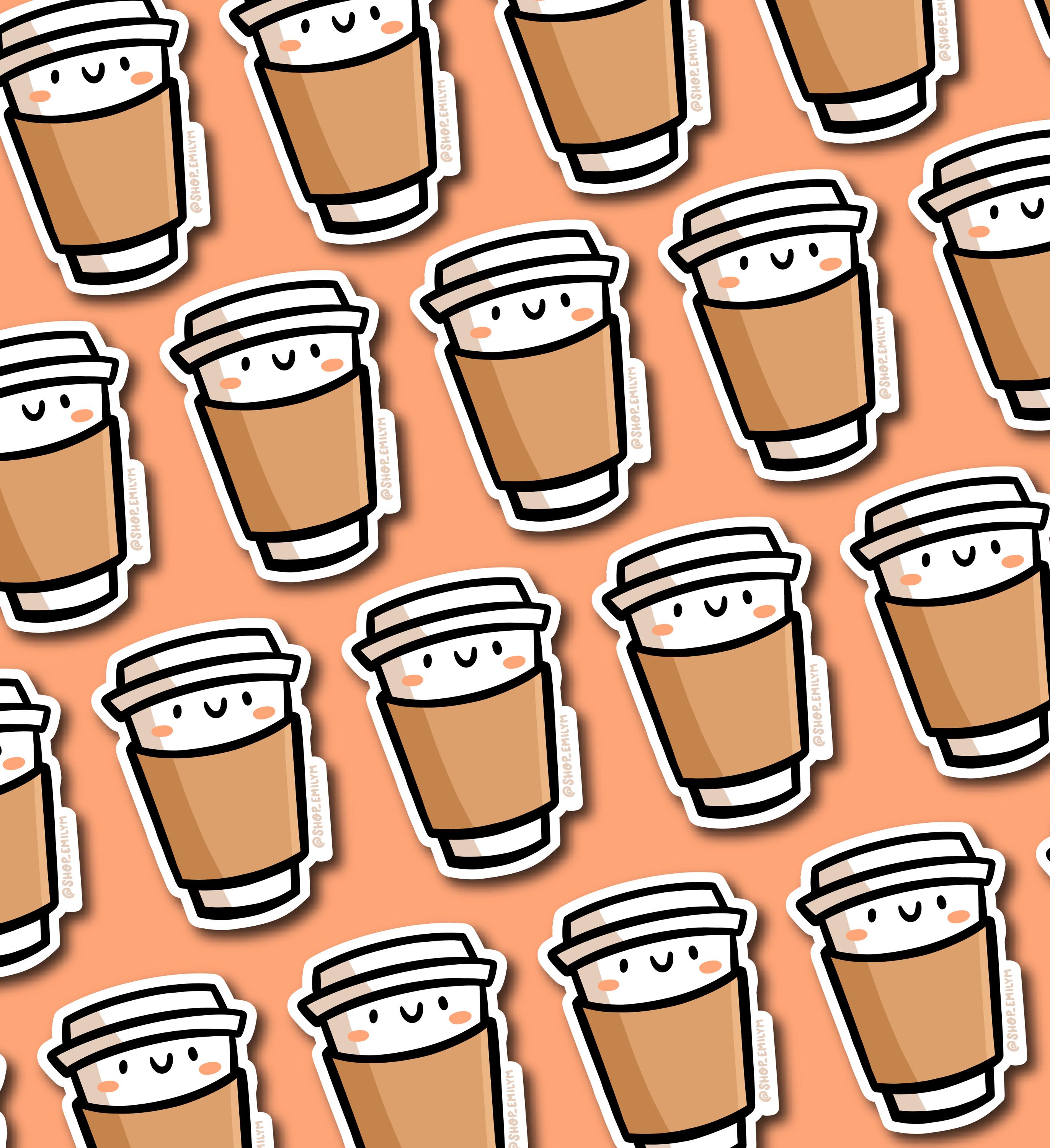 To Go Coffee Sticker | Weatherproof Vinyl Sticker| Kawaii Sticker| Cute ...