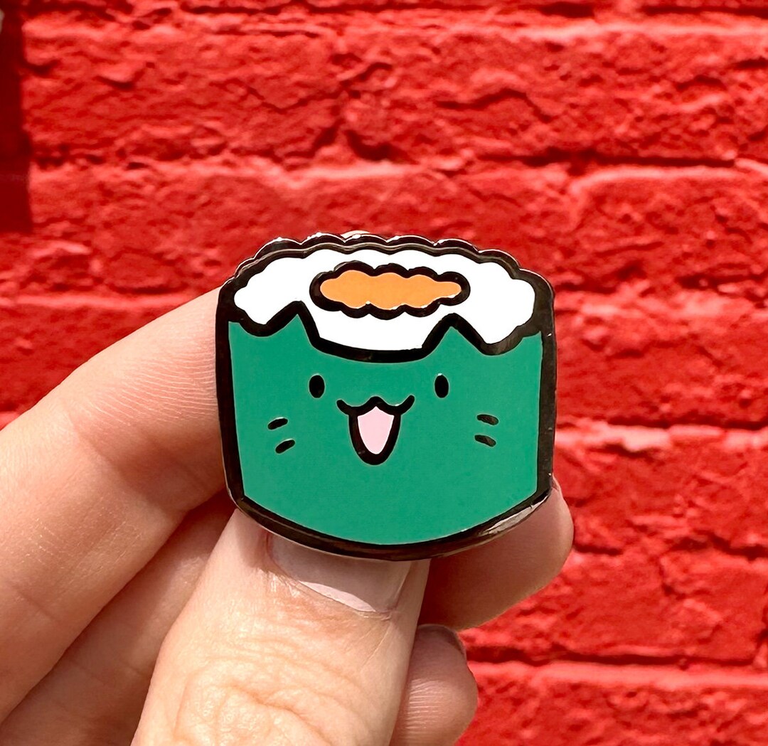 Sushi Cat Hard Enamel Pin | Kawaii Sushi Enamel Pin | Cute Sushi Pin ...