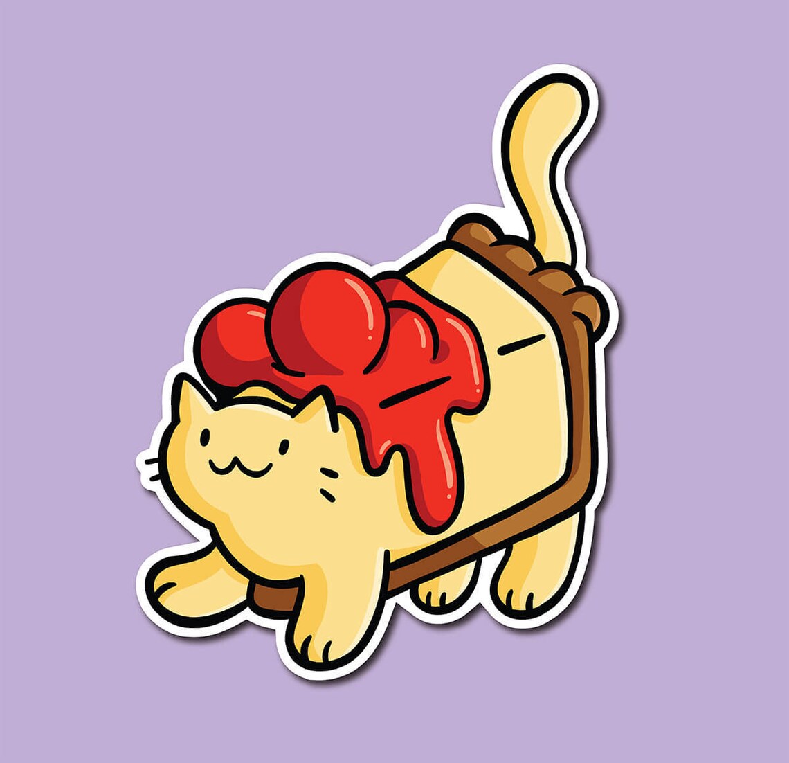 Cheesecake Cat Sticker Waterproof Vinyl Sticker Cute Cat - Etsy