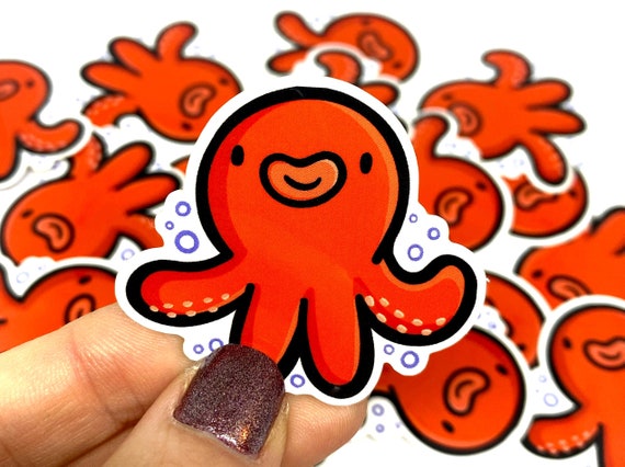 Mini Red Octopus Sticker Tako Sticker Japanese Food | Etsy
