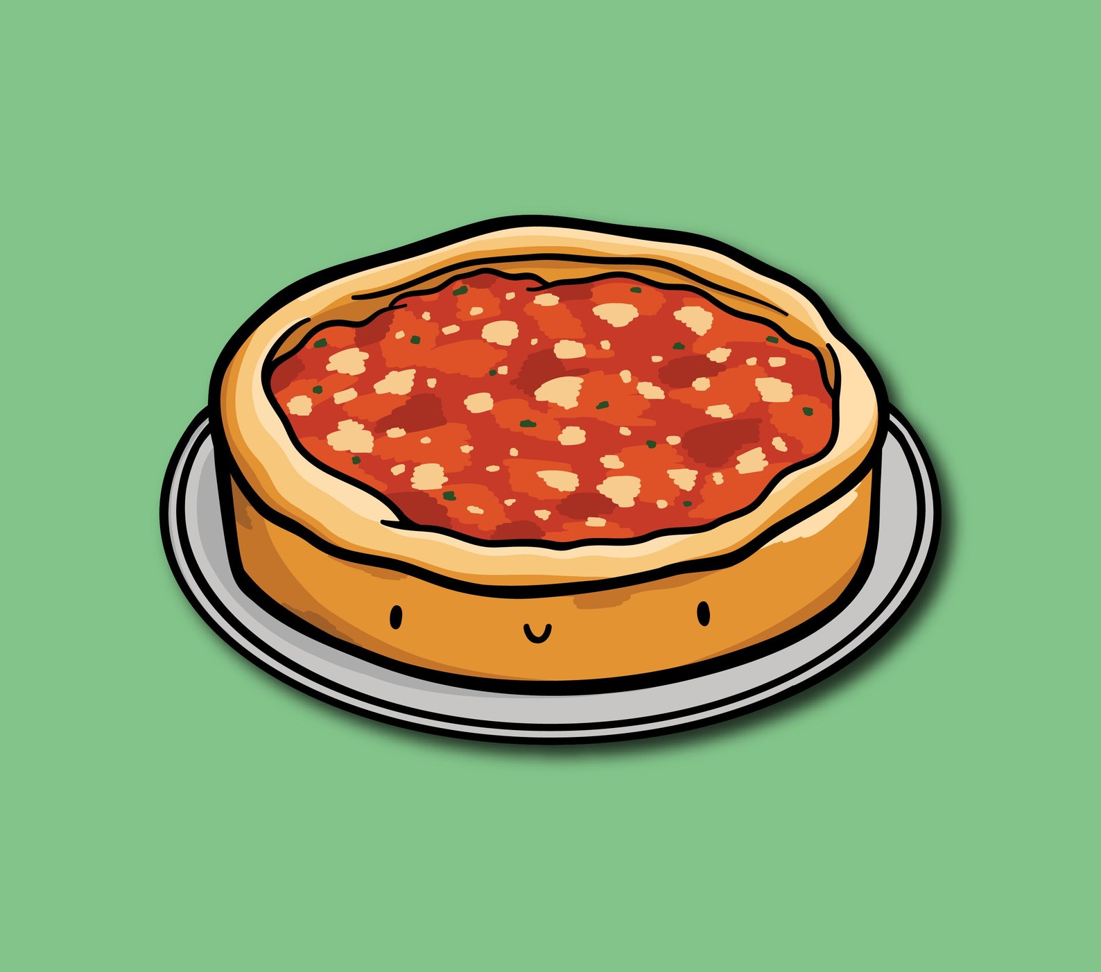 Deep Dish Chicago Pizza Vinyl Sticker | Cute Chicago Sticker | Cute ...