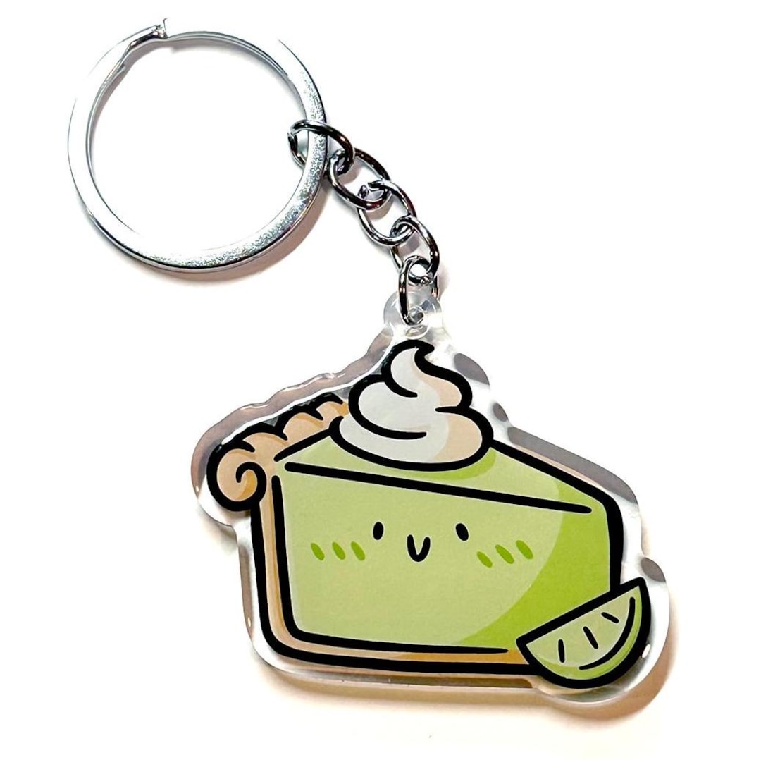 Key Lime Pie Keychain | Kawaii Acrylic Charm | Kawaii Keychain | Slice ...