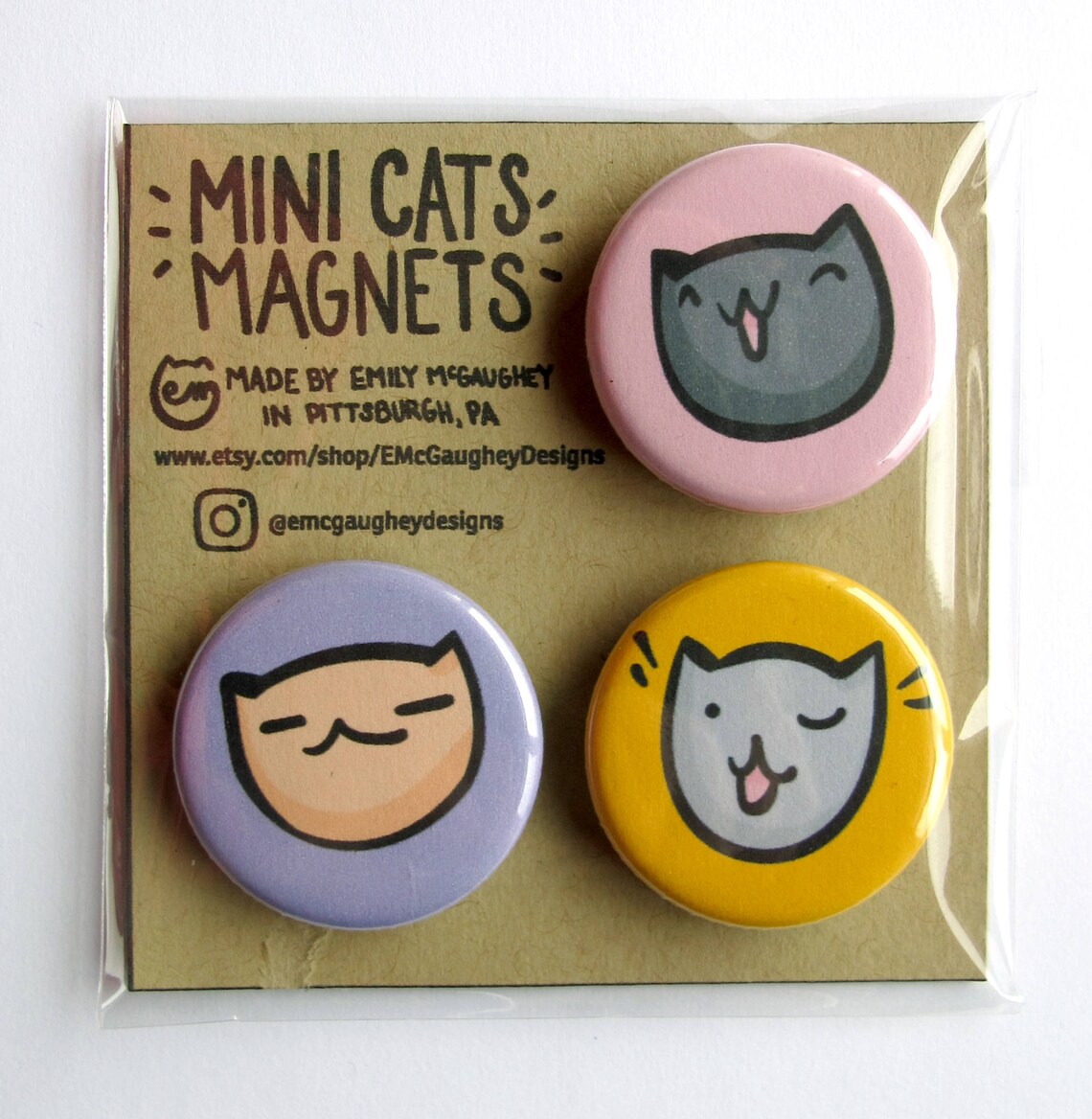 Mini Cats Magnet Pack / Refrigerator Magnets / Fridge Magnets / Locker ...