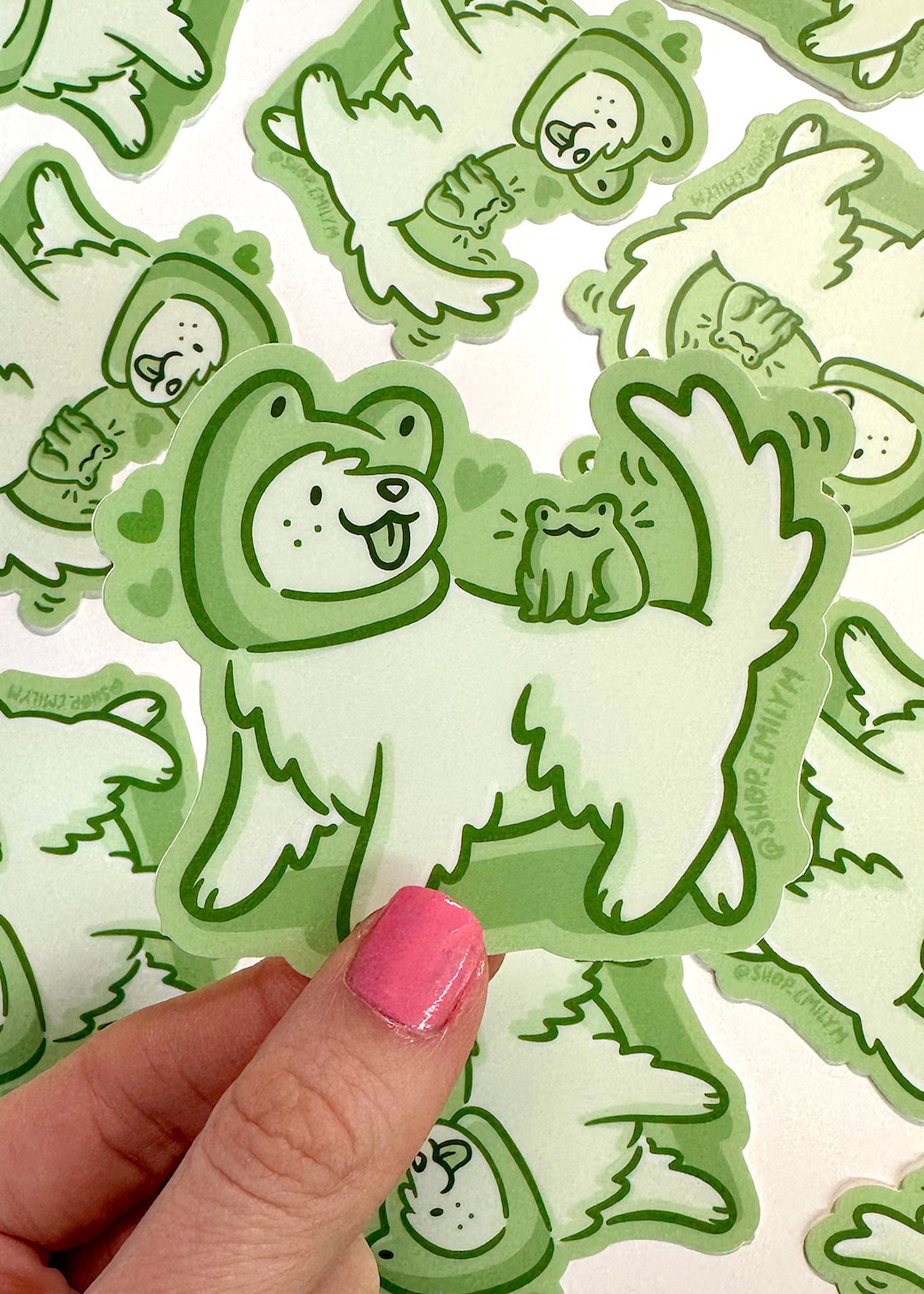 Frog Dog Sticker | Weatherproof Vinyl Sticker | Cute Dog Sticker | Cute ...