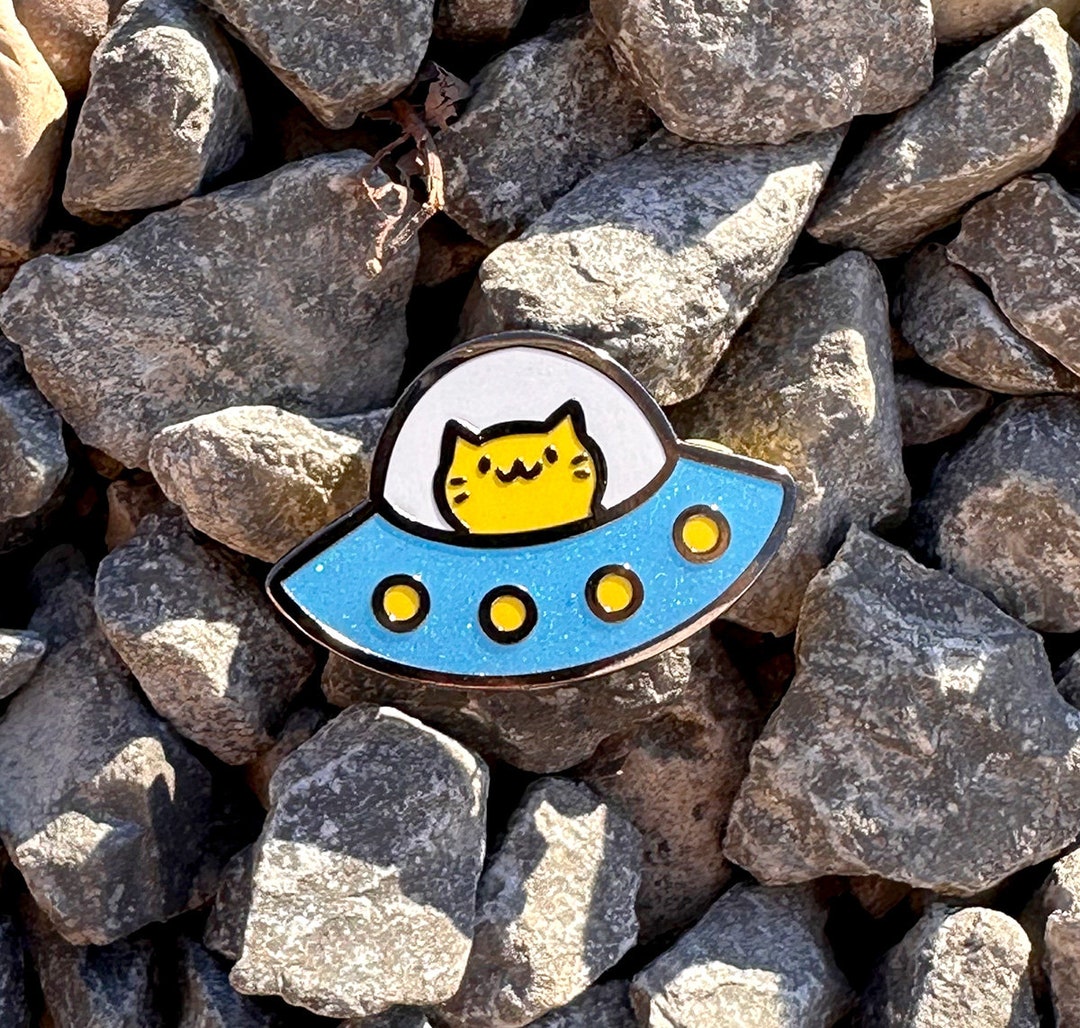 Glitter Space Cat Hard Enamel Pin |kawaii Enamel Pin |outer Space Pin ...