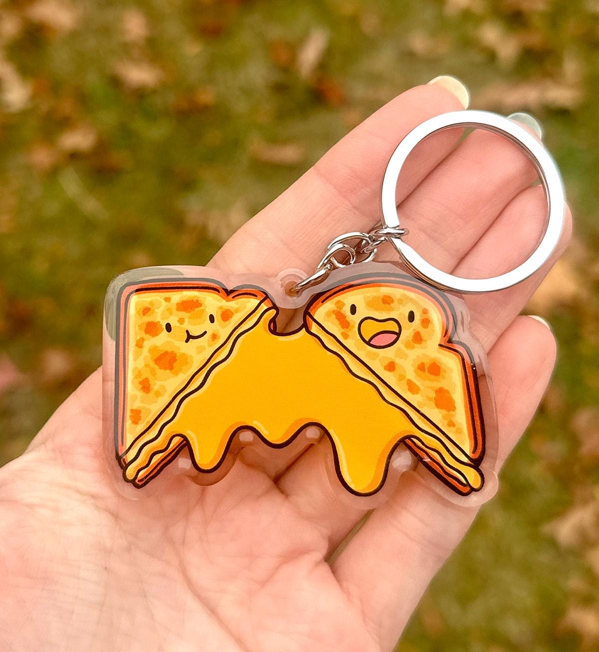 Grilled Cheese Keychain | Kawaii Acrylic Charm | Kawaii Keychain ...