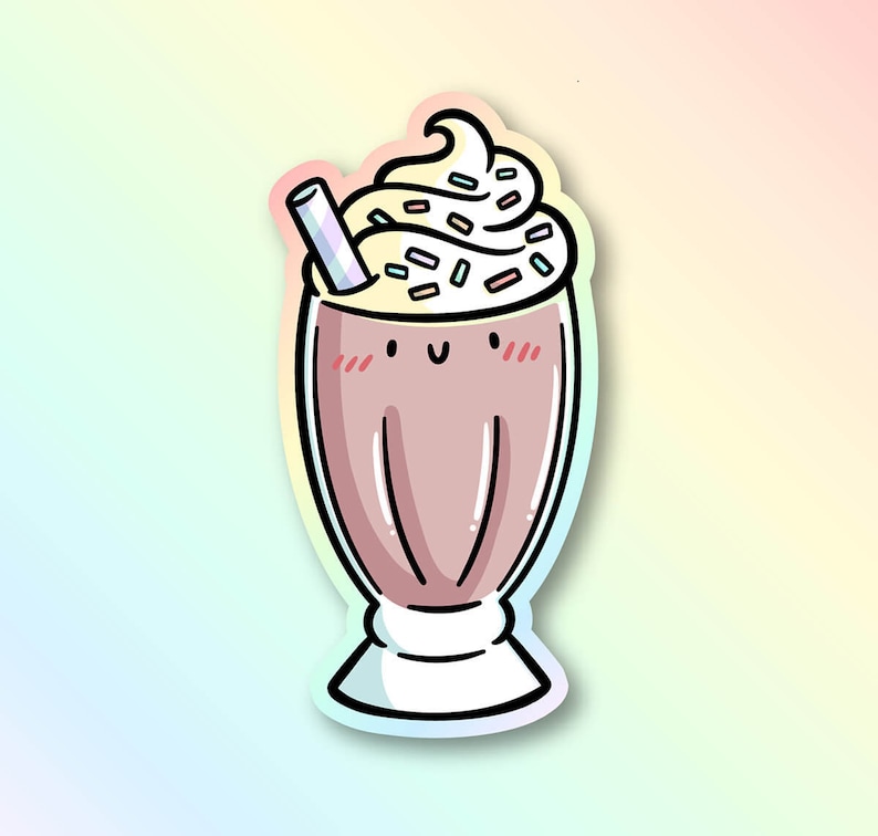 Chocolate Milkshake Sticker Weatherproof Vinyl Sticker - Etsy