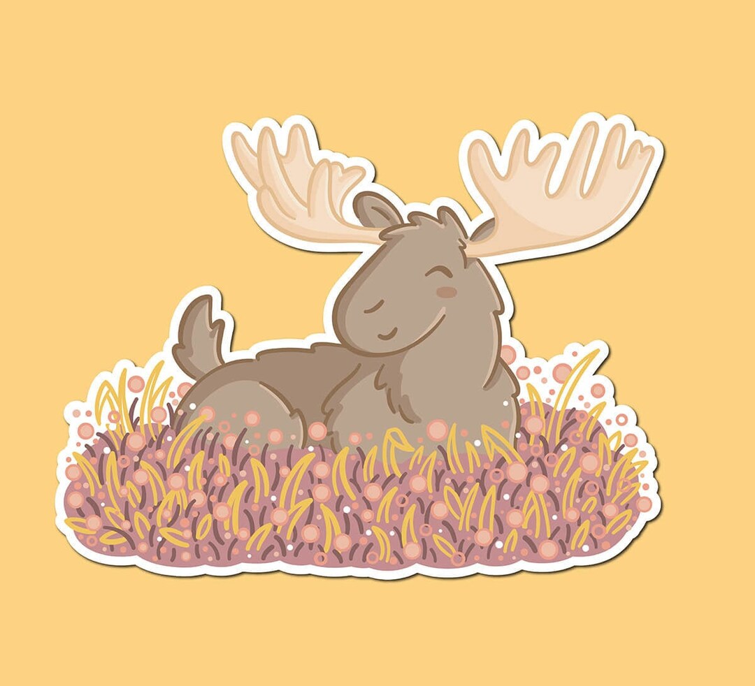 Moose Sticker | Weatherproof Vinyl Sticker | Cute Moose Sticker ...