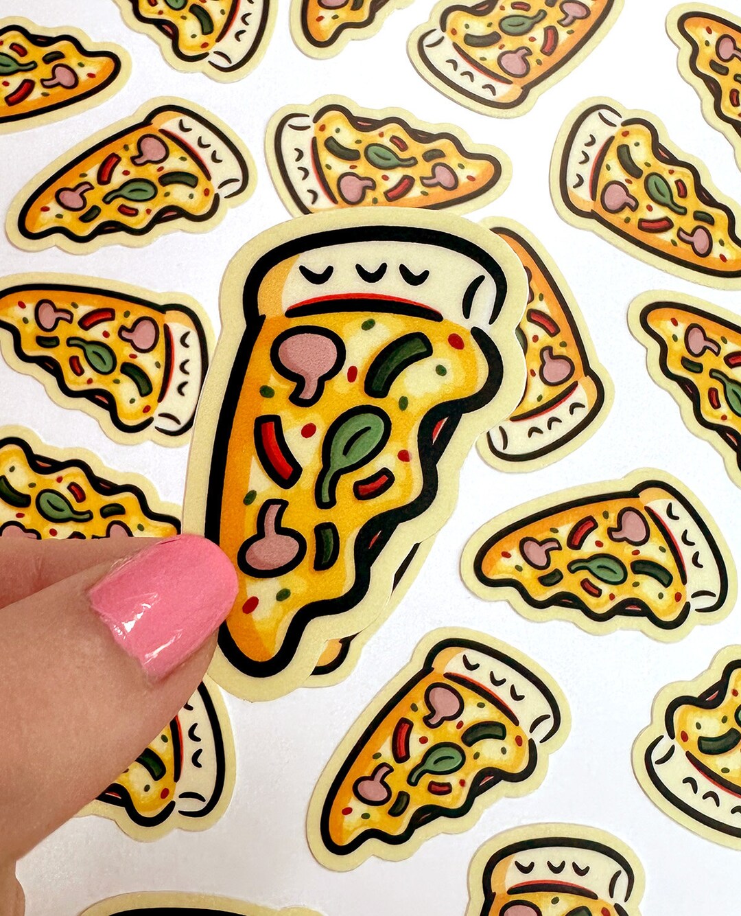 Mini Veggie Pizza Vinyl Sticker | Waterproof Phone Sticker | Vegan ...