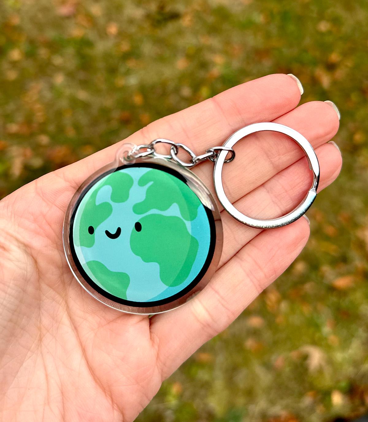 Earth Keychain | Cute Acrylic Keychain | Kawaii Keychain | Save the ...