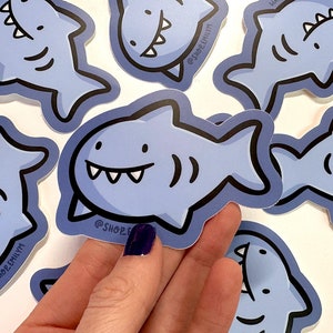 Shark Sticker | Weatherproof Vinyl Sticker | Kawaii Sharks | Great ...