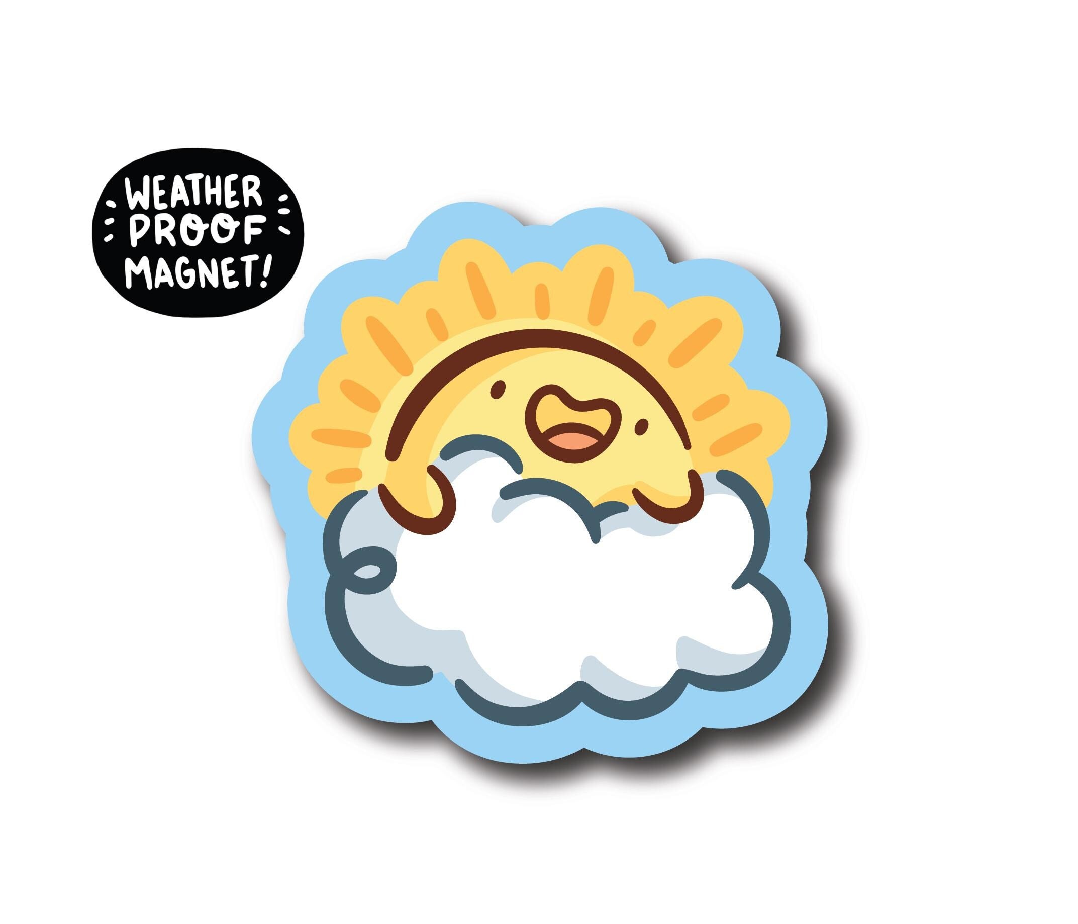 Sun Magnet | Vinyl Magnet | Die Cut Magnet | Sun and Clouds Magnet ...