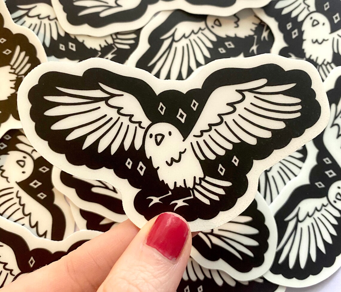 Glow in the Dark Owl Sticker Night Owl Sticker Cute Owl | Etsy