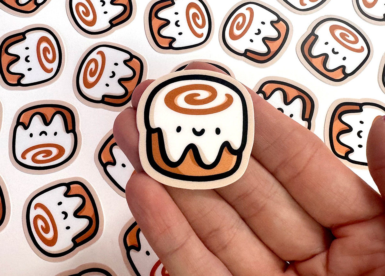 Mini Cinnamon Roll Vinyl Sticker | Waterproof Phone Sticker | Cute ...