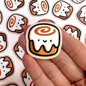 Mini Cinnamon Roll Vinyl Sticker | Waterproof Phone Sticker | Cute ...