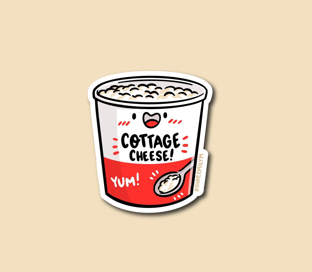 Cottage Cheese Sticker| Weatherproof Vinyl Sticker| Kawaii Sticker ...