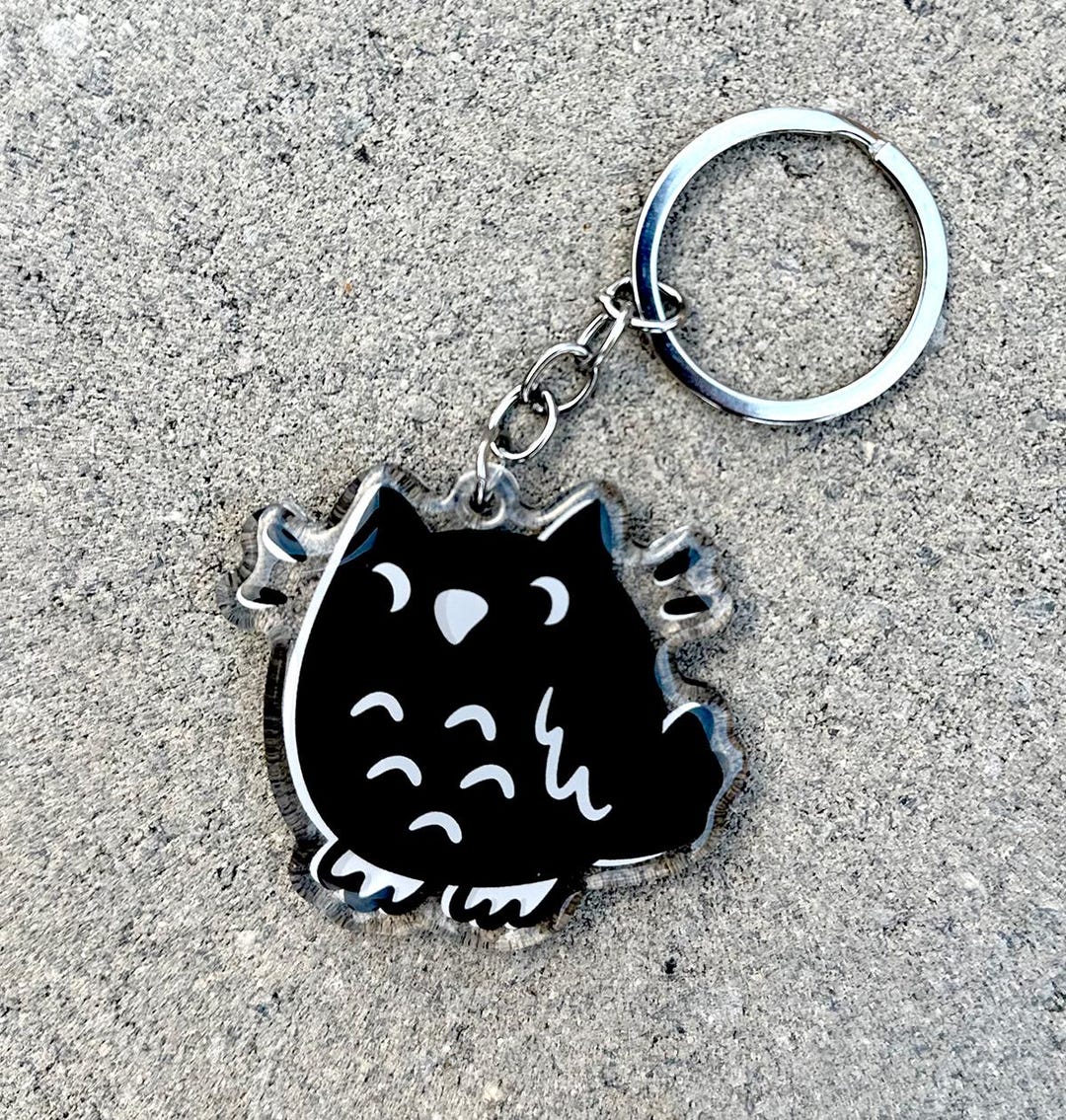 Black Owl Keychain | Cute Acrylic Keychain | Cute Owl Keychain | Cute ...