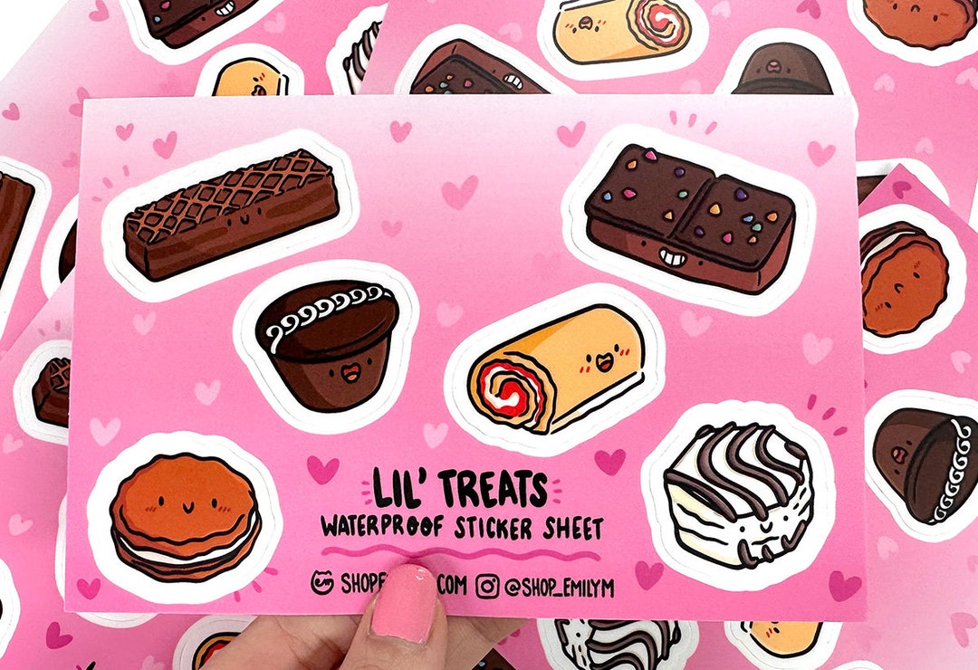 Lil Treats Waterproof Sticker Sheet |mini Vinyl Stickers |cute Desserts ...