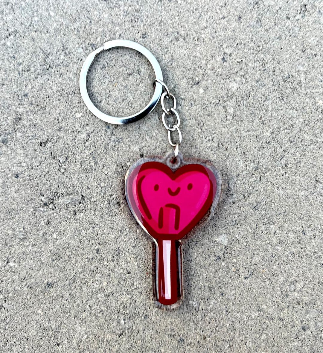 Heart Lollipop Keychain | Cute Acrylic Keychain | Cute Candy Keychain ...