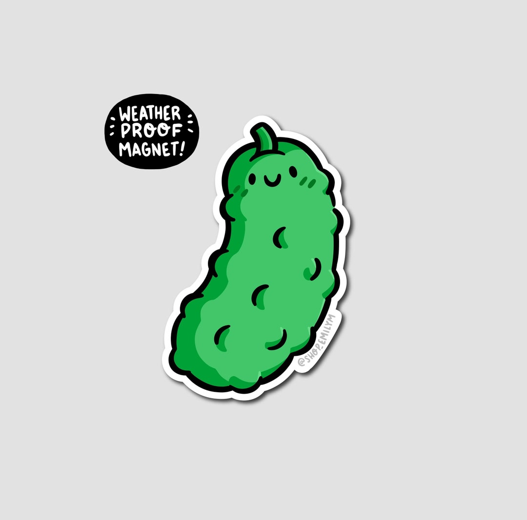 Pickle Magnet | Vinyl Magnet | Die Cut Magnet | Kawaii Magnet | Dill ...