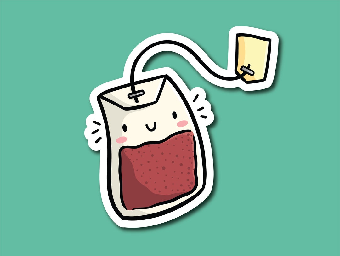 Teabag Vinyl Sticker | Cute Tea Sticker | Tea Drinker Sticker| Cute ...