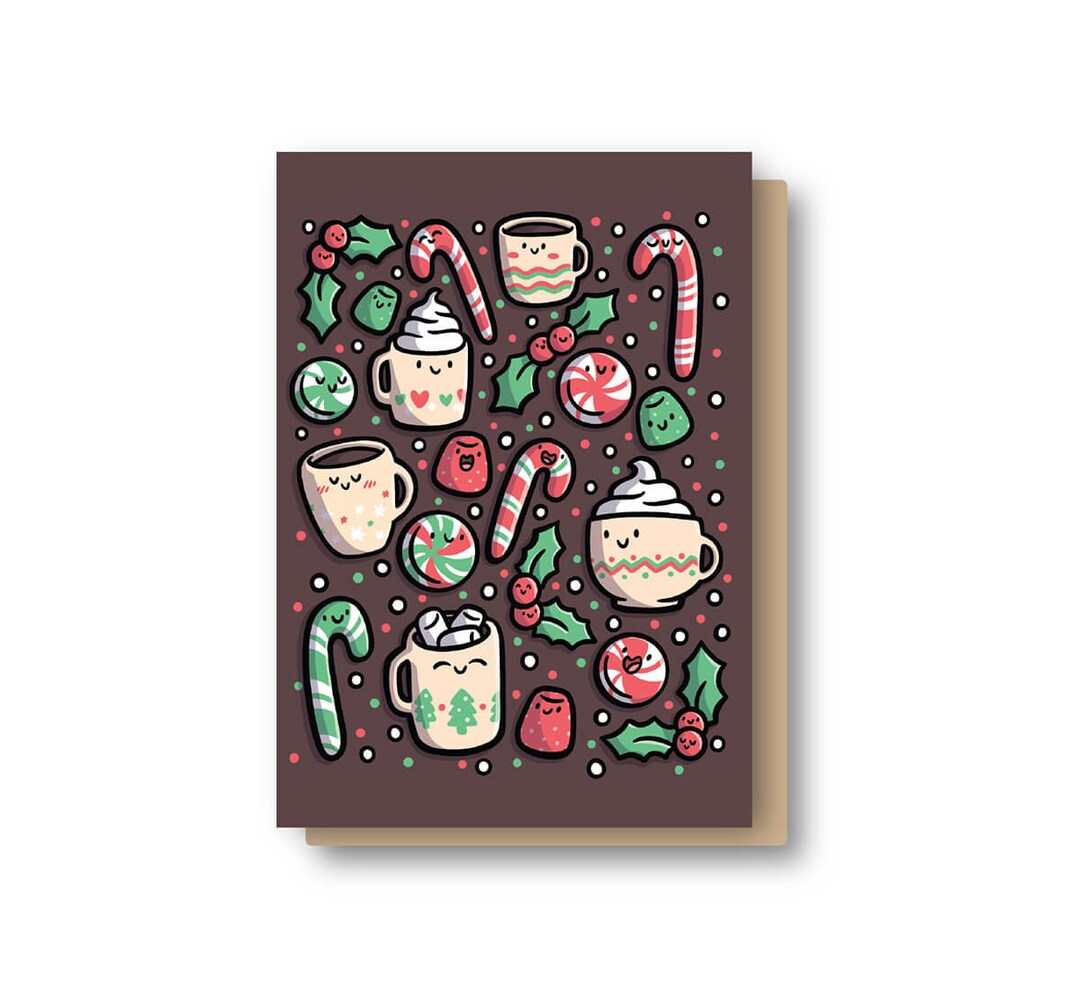 Hot Chocolate Holiday Card | Peppermints | Christmas Card | Seasons ...