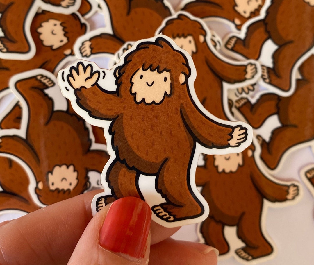 Mini Bigfoot Sticker | Sasquatch Artwork | Kawaii Big Foot Stickers ...