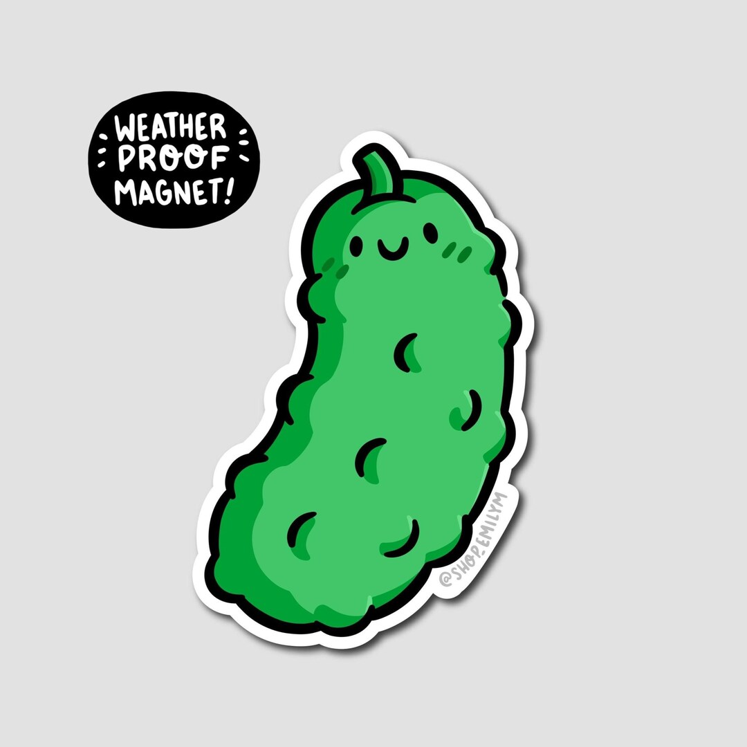Pickle Magnet | Vinyl Magnet | Die Cut Magnet | Kawaii Magnet | Dill ...