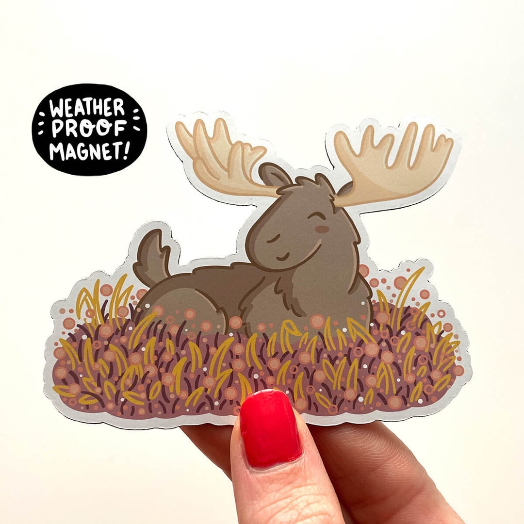 Moose Magnet | Waterproof Vinyl Magnet | Kawaii Style Magnet| Cute ...