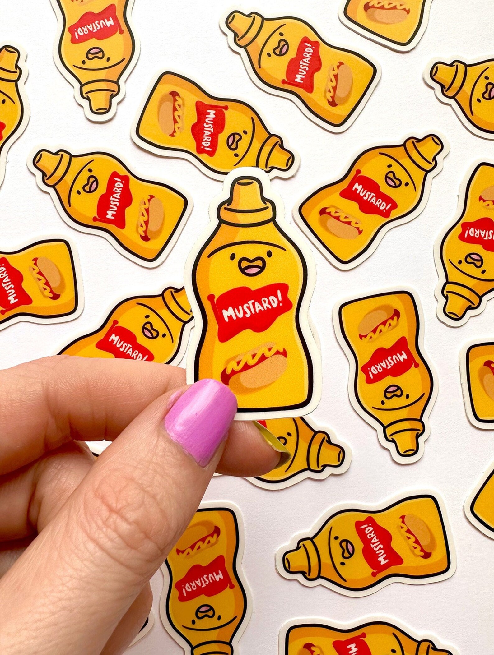 Mustard Mini Sticker | Waterproof Sticker |kawaii Vinyl Sticker |yellow ...