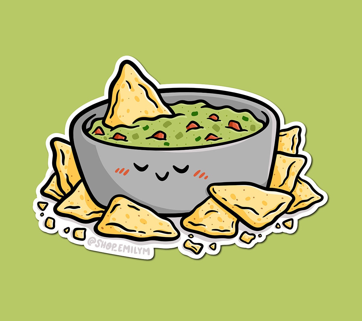 Guac and Chips Sticker | Weatherproof Vinyl Sticker| Kawaii Sticker ...