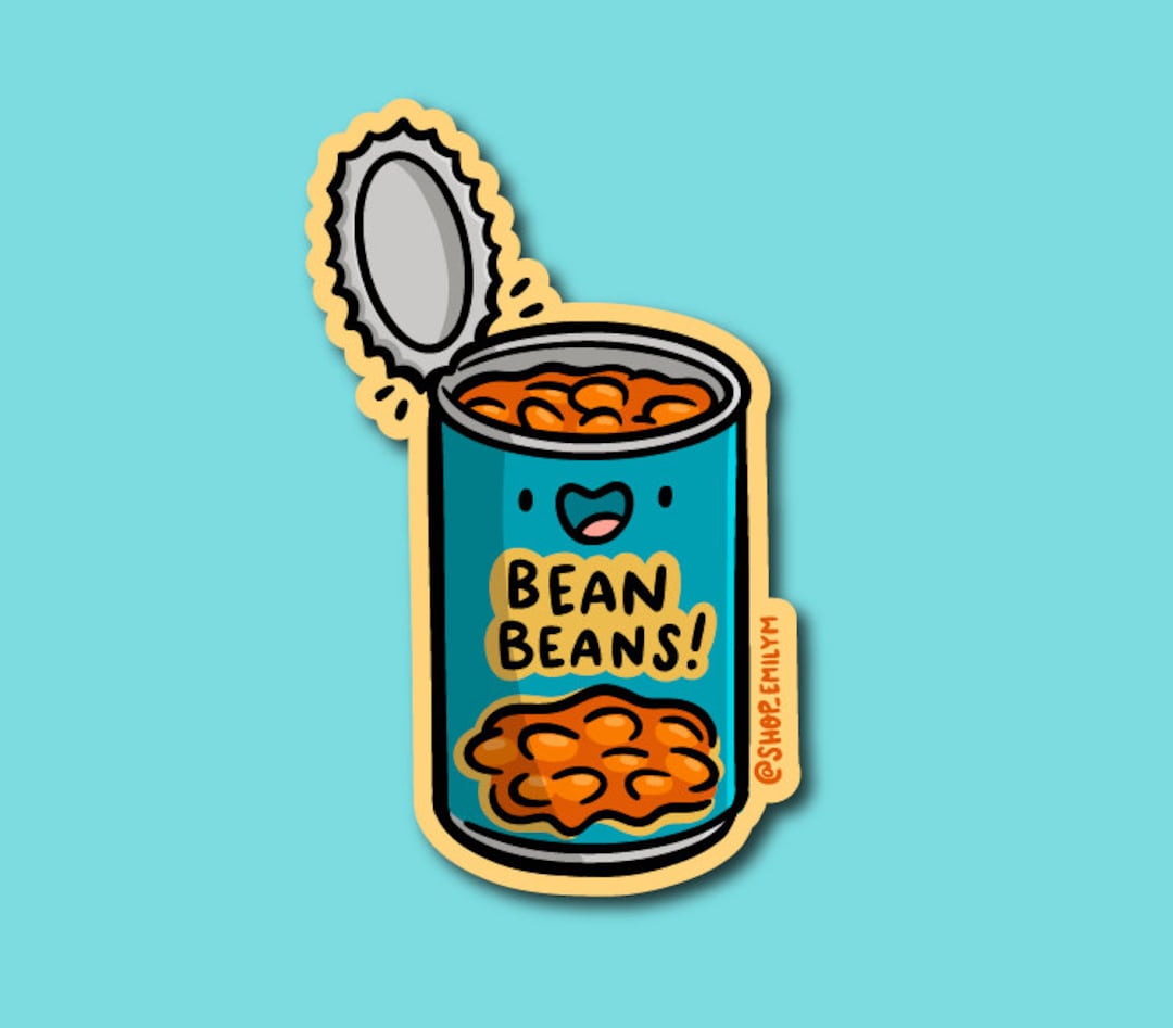 Can of Beans Sticker | Weatherproof Vinyl Sticker| Kawaii Sticker ...