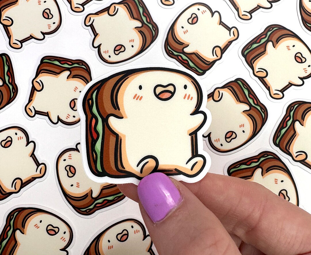 Mini Sandwich Dude Vinyl Sticker | Waterproof Sticker | Cute Food ...