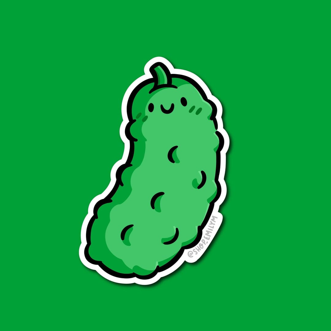 Pickle Sticker| Weatherproof Vinyl Sticker| Kawaii Sticker | Dill ...