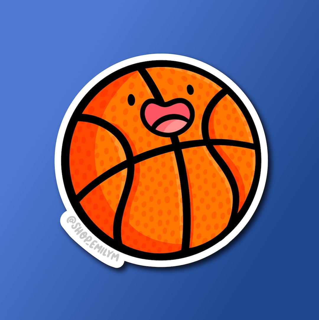 Basketball Sticker | Weatherproof Vinyl Sticker | Cute Sports Sticker ...