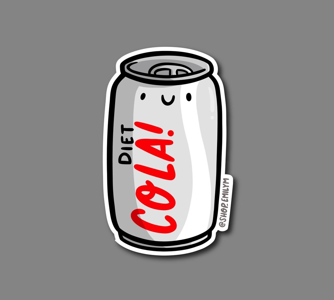 Can of Diet Cola Sticker| Weatherproof Vinyl Sticker| Kawaii Sticker ...