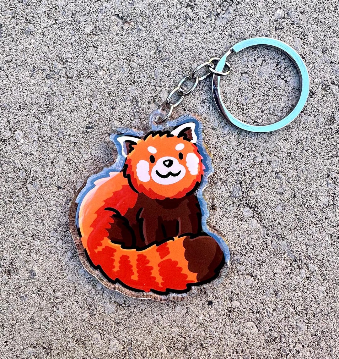 Red Panda Keychain | Cute Acrylic Keychain | Kawaii Animal Keychain ...