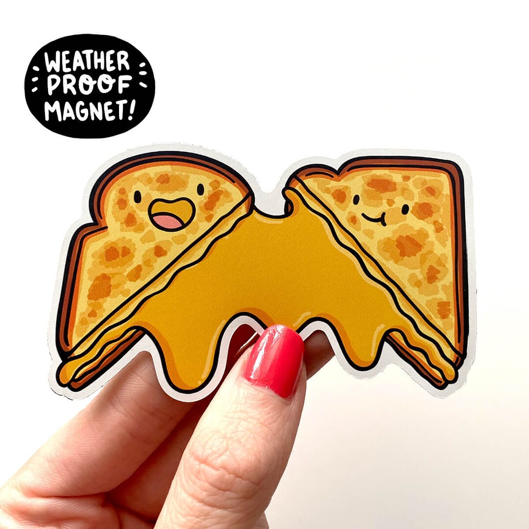 Grilled Cheese Magnet | Waterproof Vinyl Magnet | Kawaii Style Magnet ...