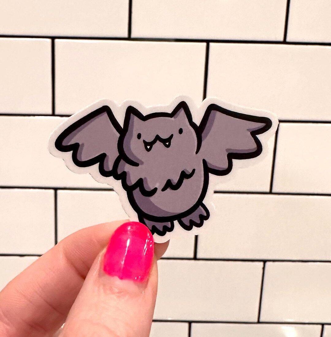 Mini Bat Sticker | Kawaii Halloween |cute Animal Sticker | Gray Bat ...