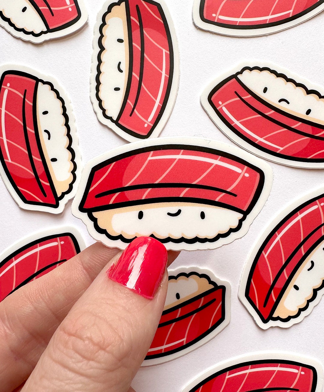 Tuna Sushi Mini Sticker | Waterproof Sticker |kawaii Sticker | Tuna ...
