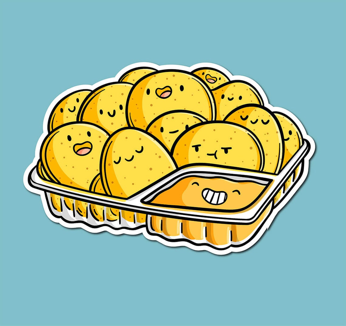 Nachos & Cheese Sticker | Weatherproof Vinyl Sticker| Kawaii Food ...