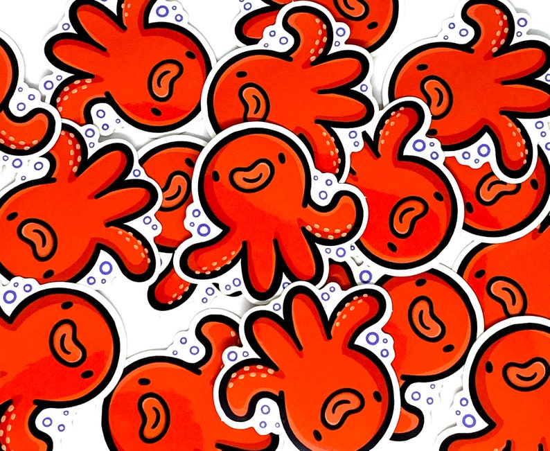 Mini Red Octopus Sticker Tako Sticker Japanese Food - Etsy