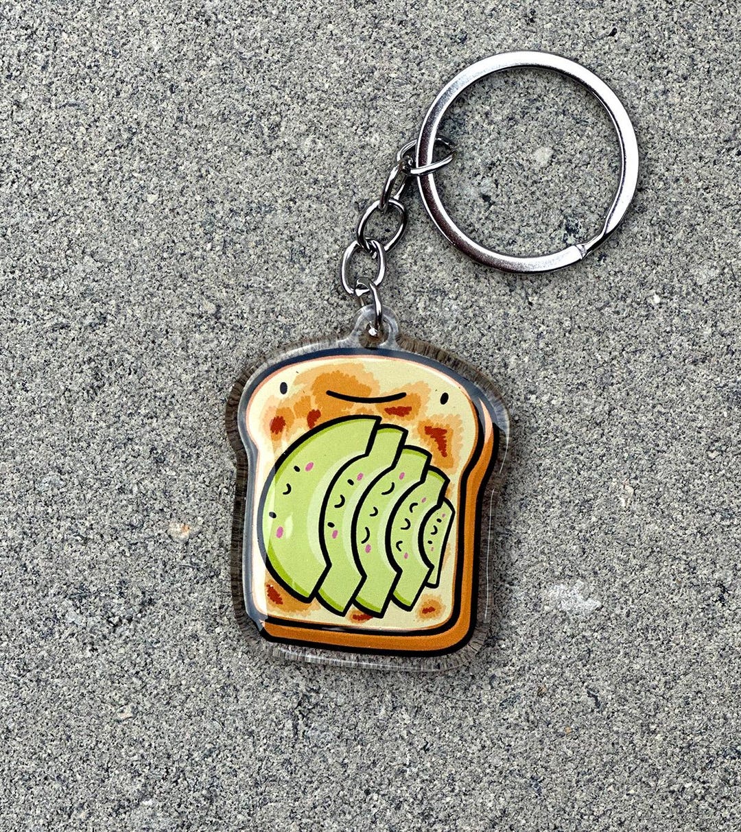 Avocado Toast Keychain | Cute Acrylic Keychain | Kawaii Food Keychain ...