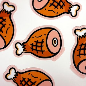 Ham Sticker| Weatherproof Vinyl Sticker| Kawaii Sticker| Bone in Ham ...
