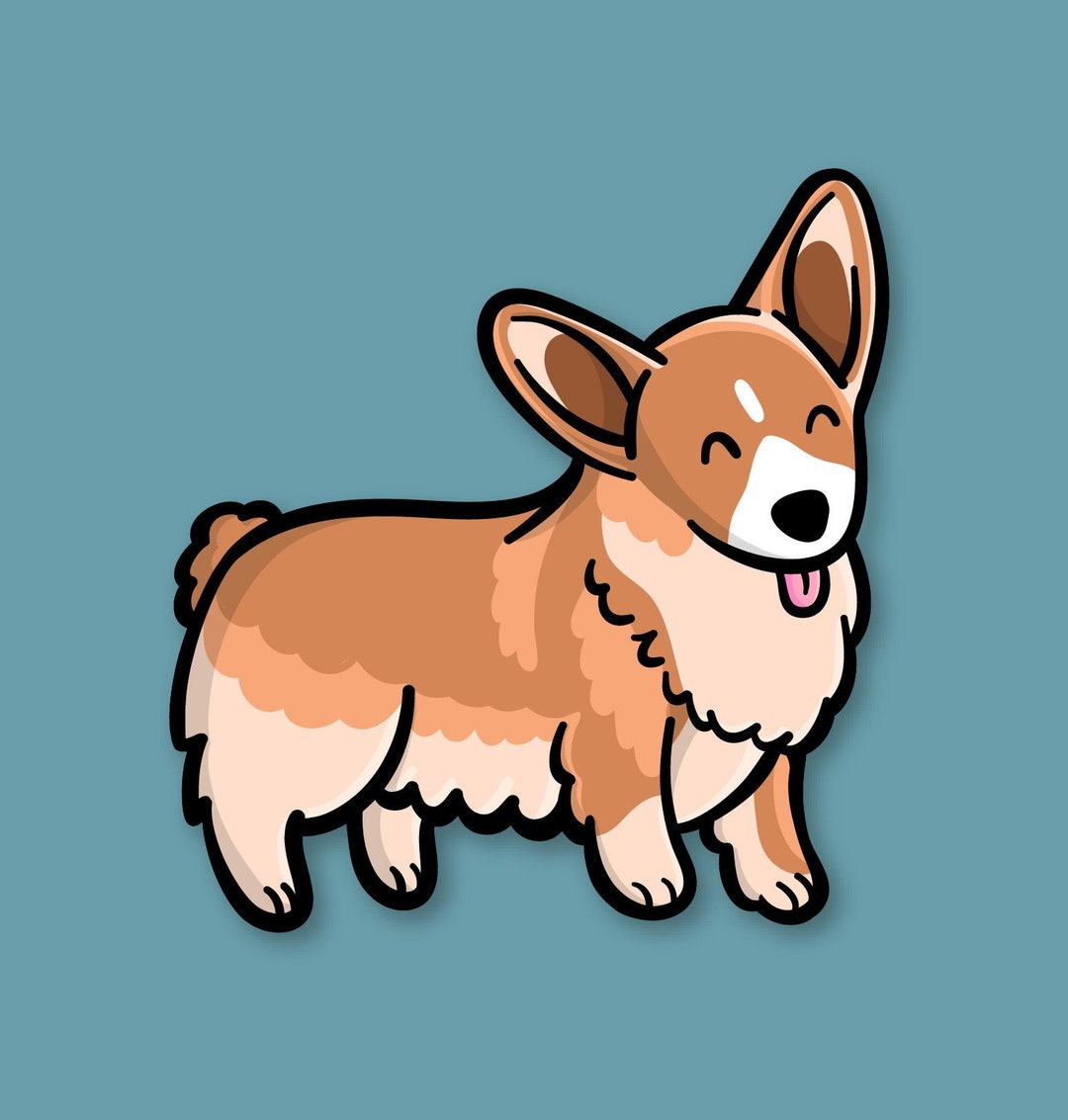 Corgi Vinyl Sticker | Pembroke Welsh Corgi Art | Waterproof Sticker ...