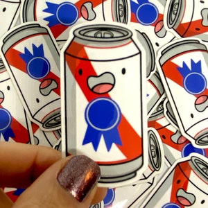 Mini Beer Can Sticker | Beer Drinking Art | 21st Birthday Gift ...