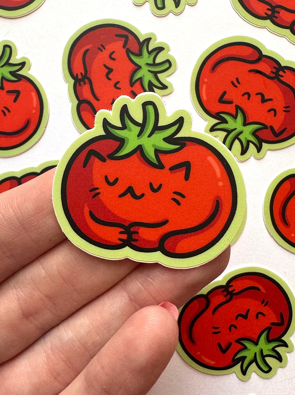 Tomato Cat Mini Sticker | Waterproof Sticker |kawaii Vinyl Sticker ...