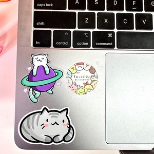 Clear Mini Saturn Cat Sticker | Waterproof Sticker | Kawaii Vinyl ...
